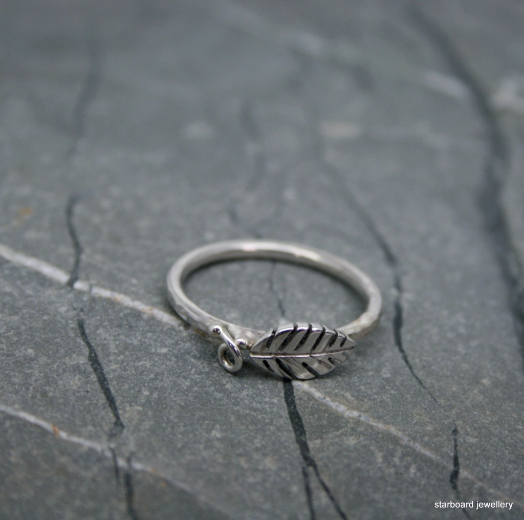 Sterling silver leaf ring | Starboard Jewellery