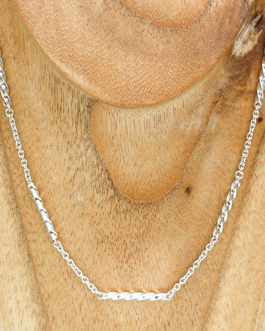silver chain with twisted square wire sections | Starboard Jewellery